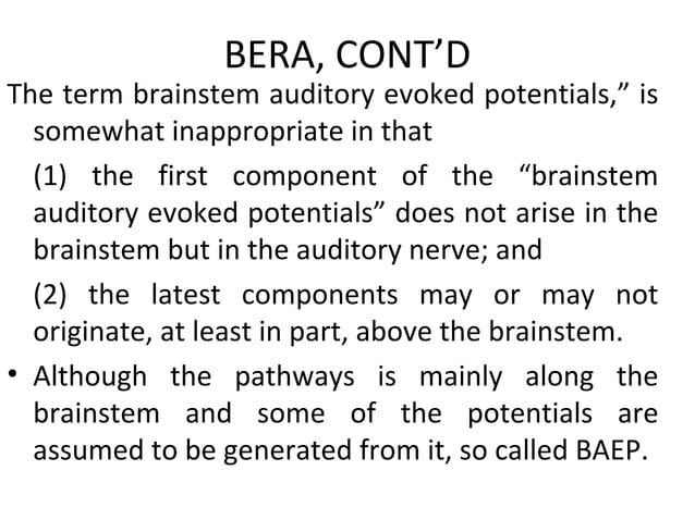 Anatomy of Ear and BERA with its technical aspects. by Murtaza. March ...
