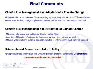 Climate Information for Mitigation and Adaptation | PPT