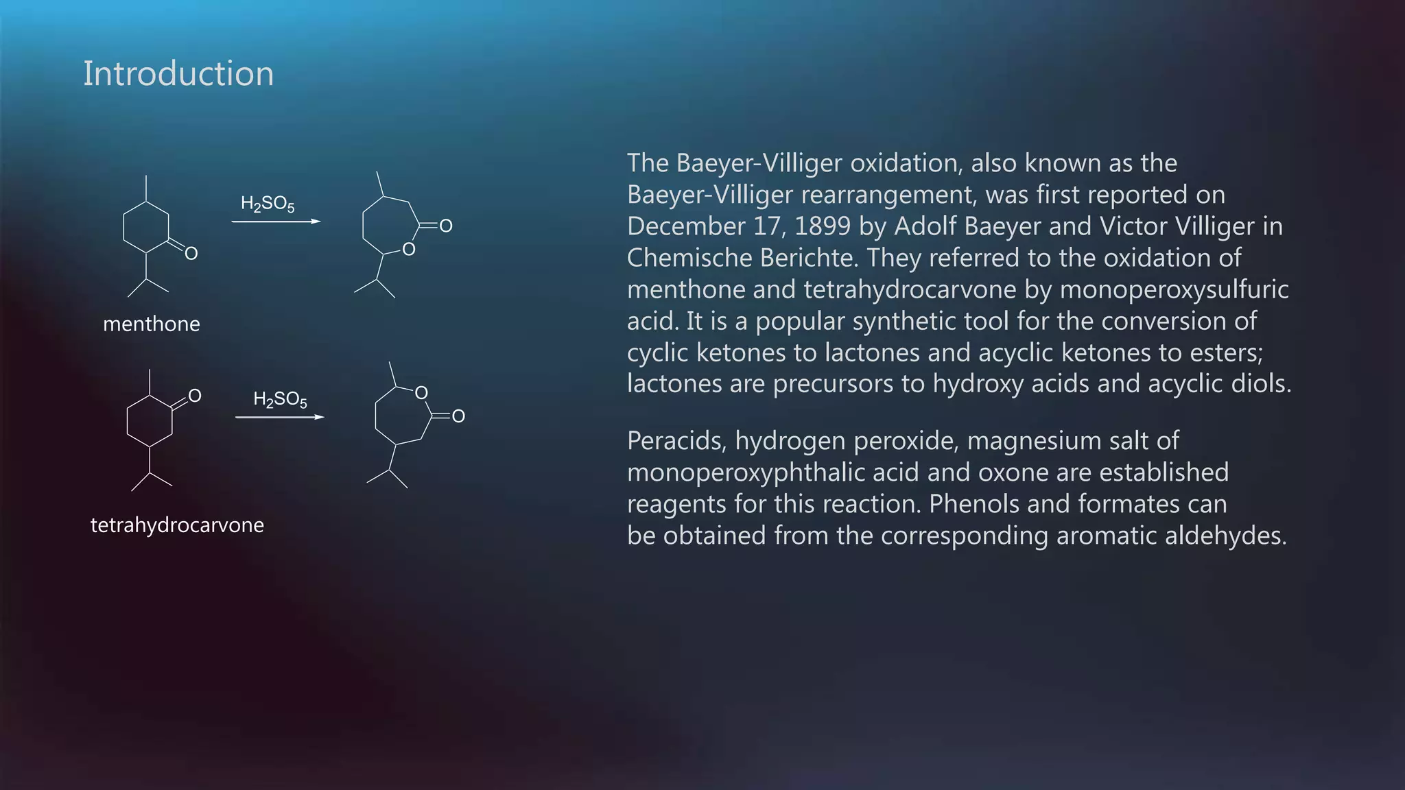 Baeyer-Villiger Oxidation | PPTX