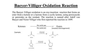 Baeyer-Villiger Oxidation Reaction M Pharm Chemistry.pptx
