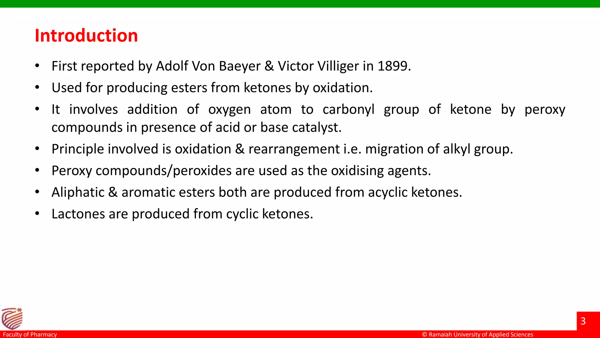 Baeyer villiger oxidation | PPTX