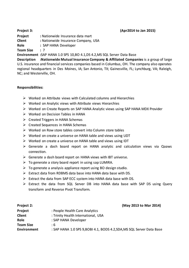 SIVA 4 YEARS HANA RESUME (1) | PDF