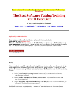 sotware testing curriculum | PDF