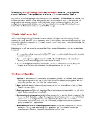 sotware testing curriculum | PDF