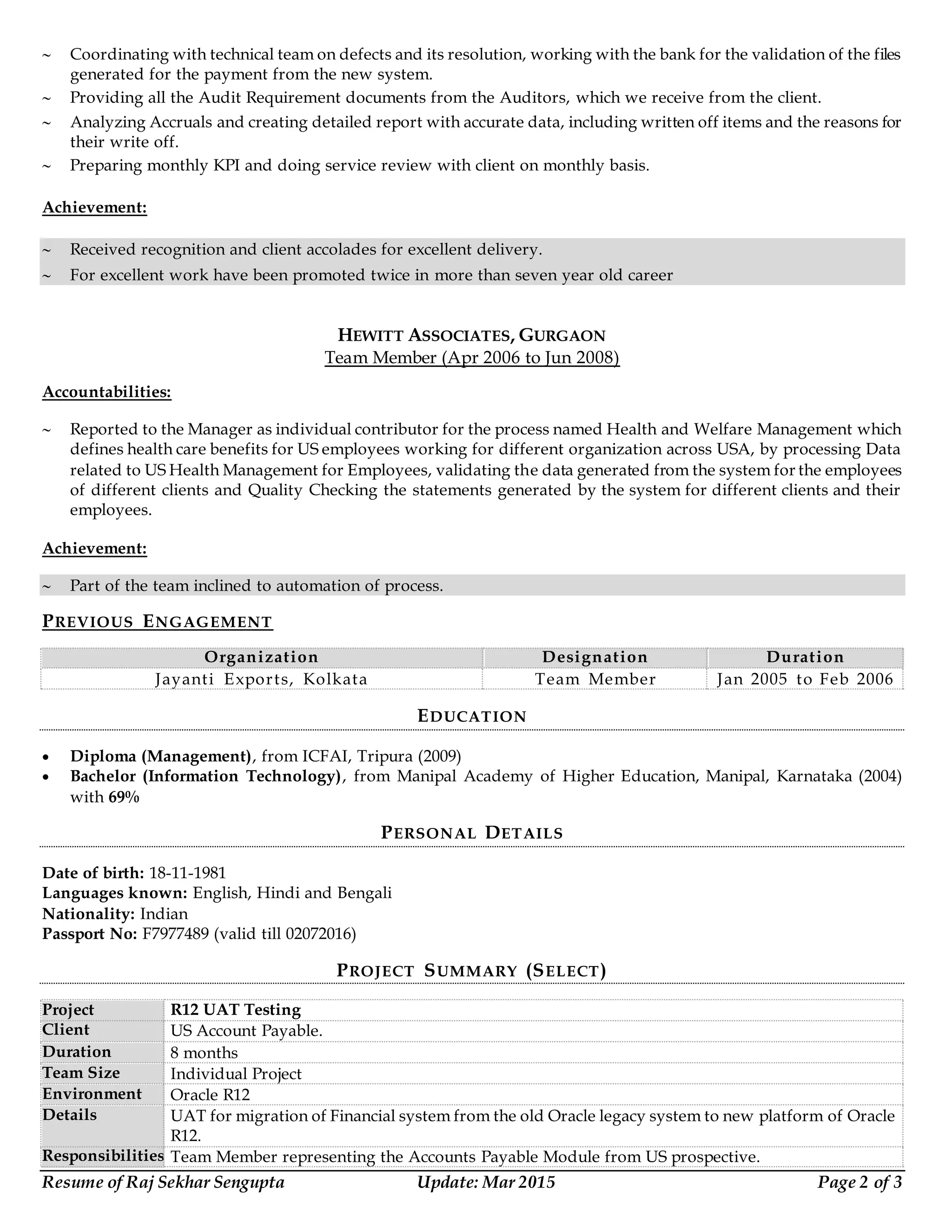 Raj Sekhar Sengupta - Resume -Final - Copy | DOCX