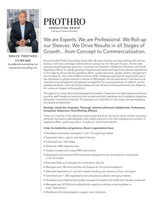 Bruce Prothro Biography | PDF