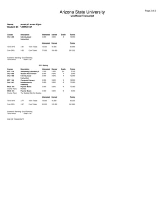 Transcript ASU | PDF