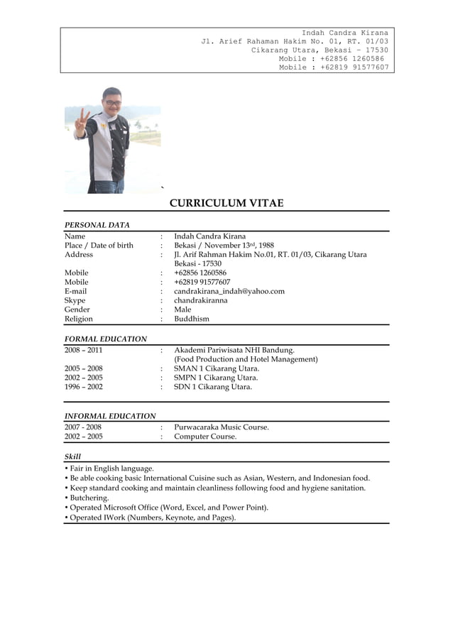 CV and Supporting Document Indah Candra Kirana2 | PDF