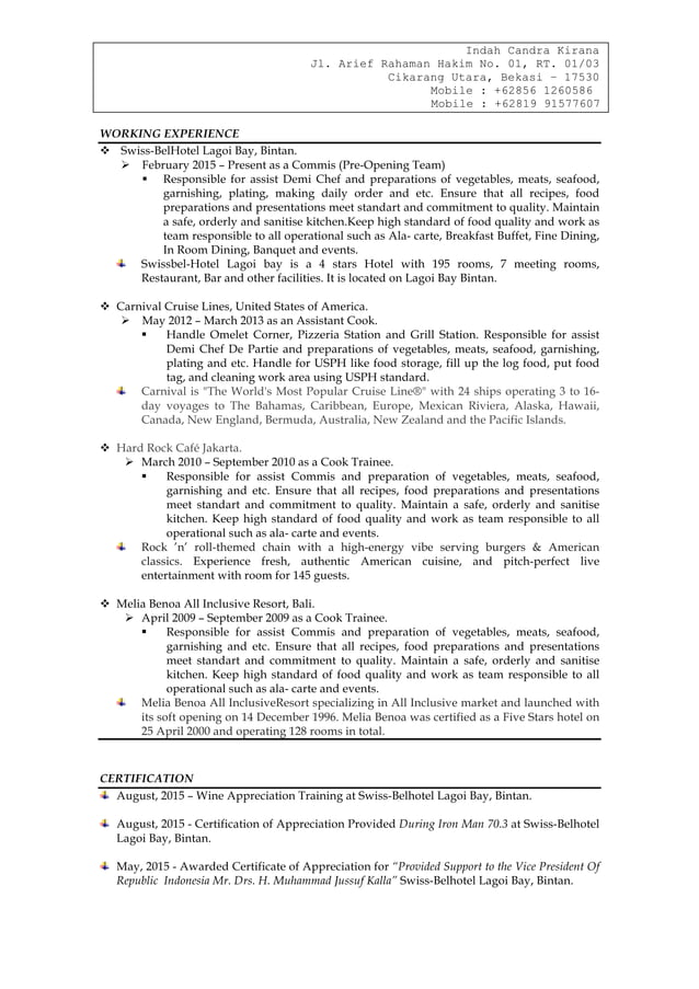 CV and Supporting Document Indah Candra Kirana2 | PDF