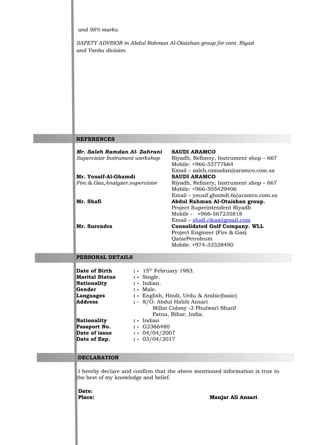 CV -MANZAR ALI | PDF