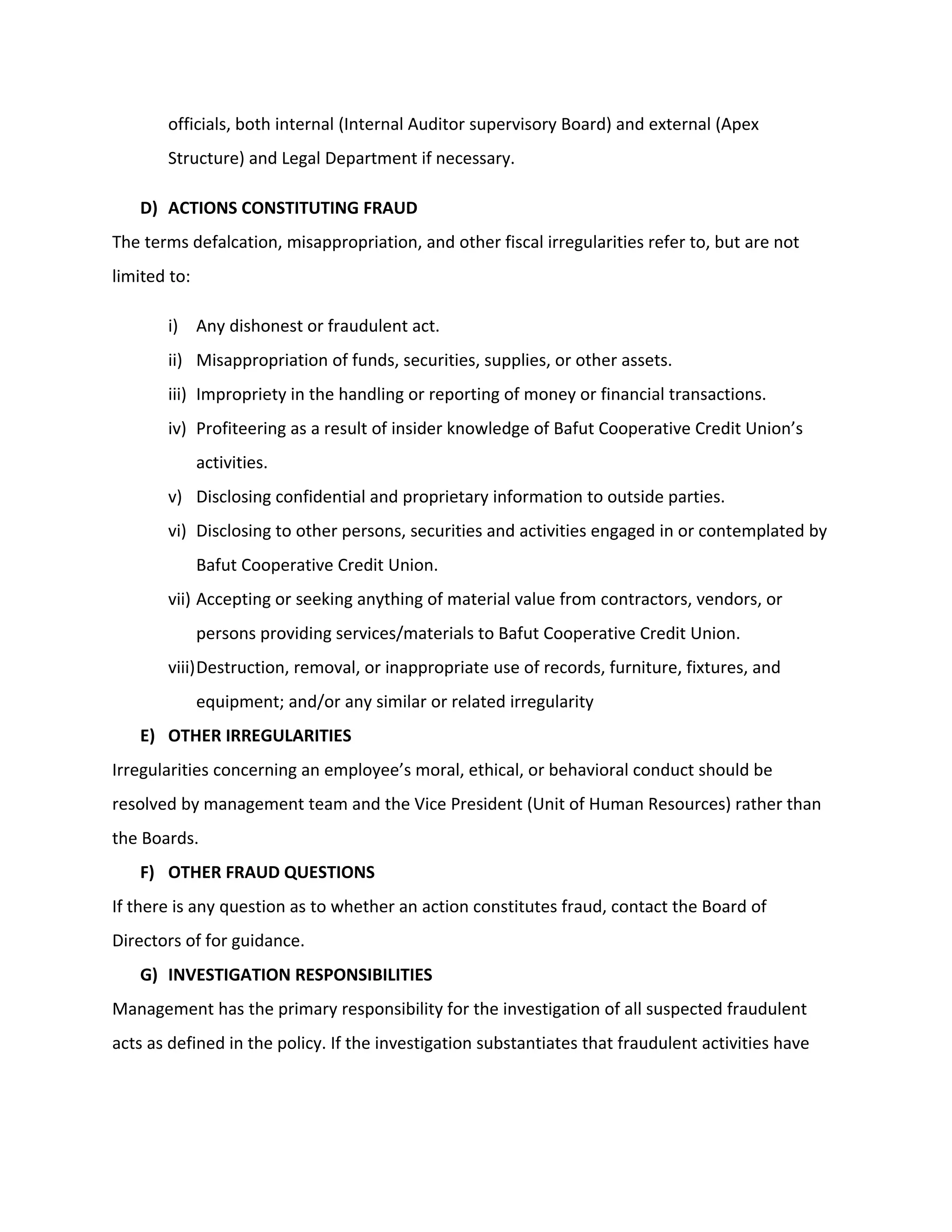 Bafut cooperative credit union fraud policy | DOC | Business Accounting ...