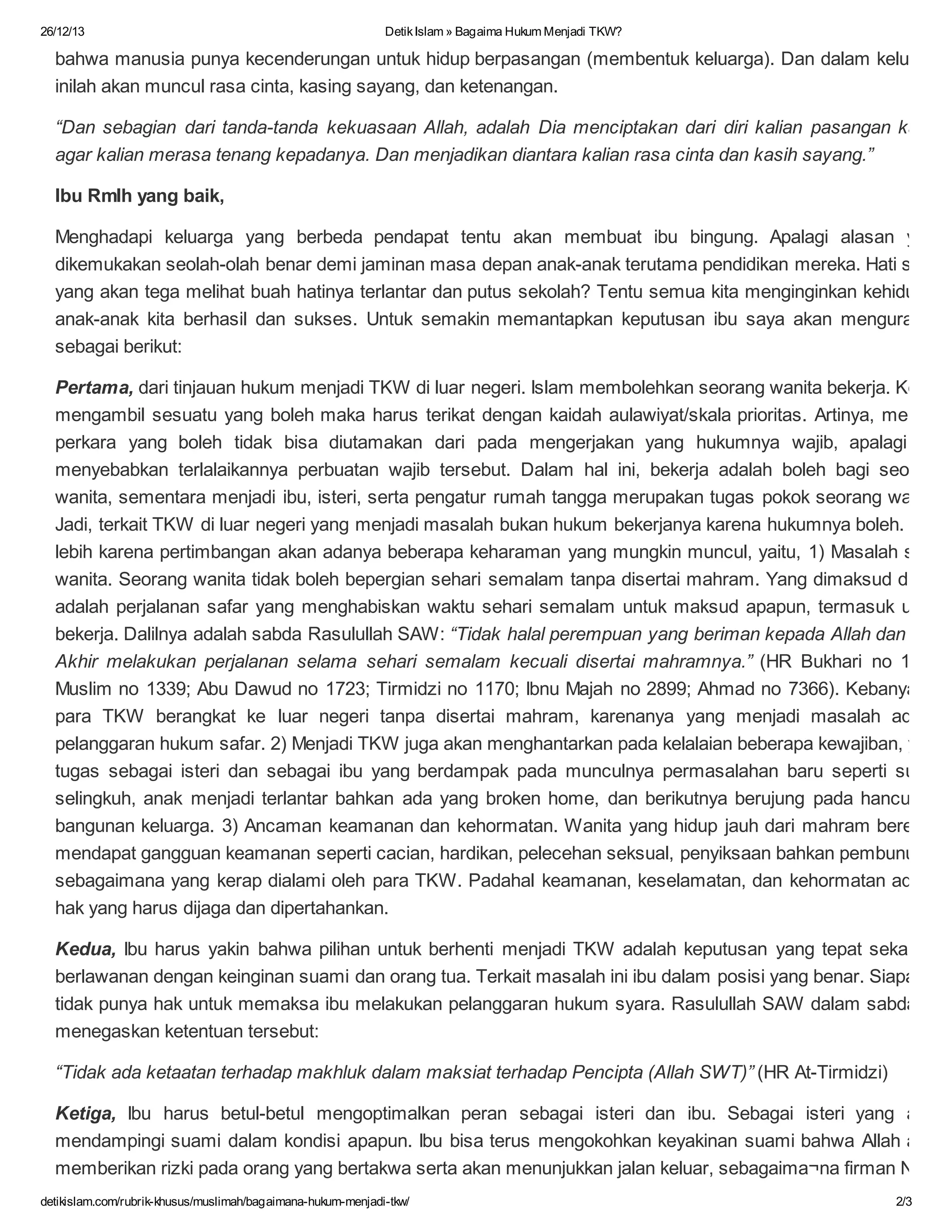 Bagaimana hukum menjadi tkw | PDF