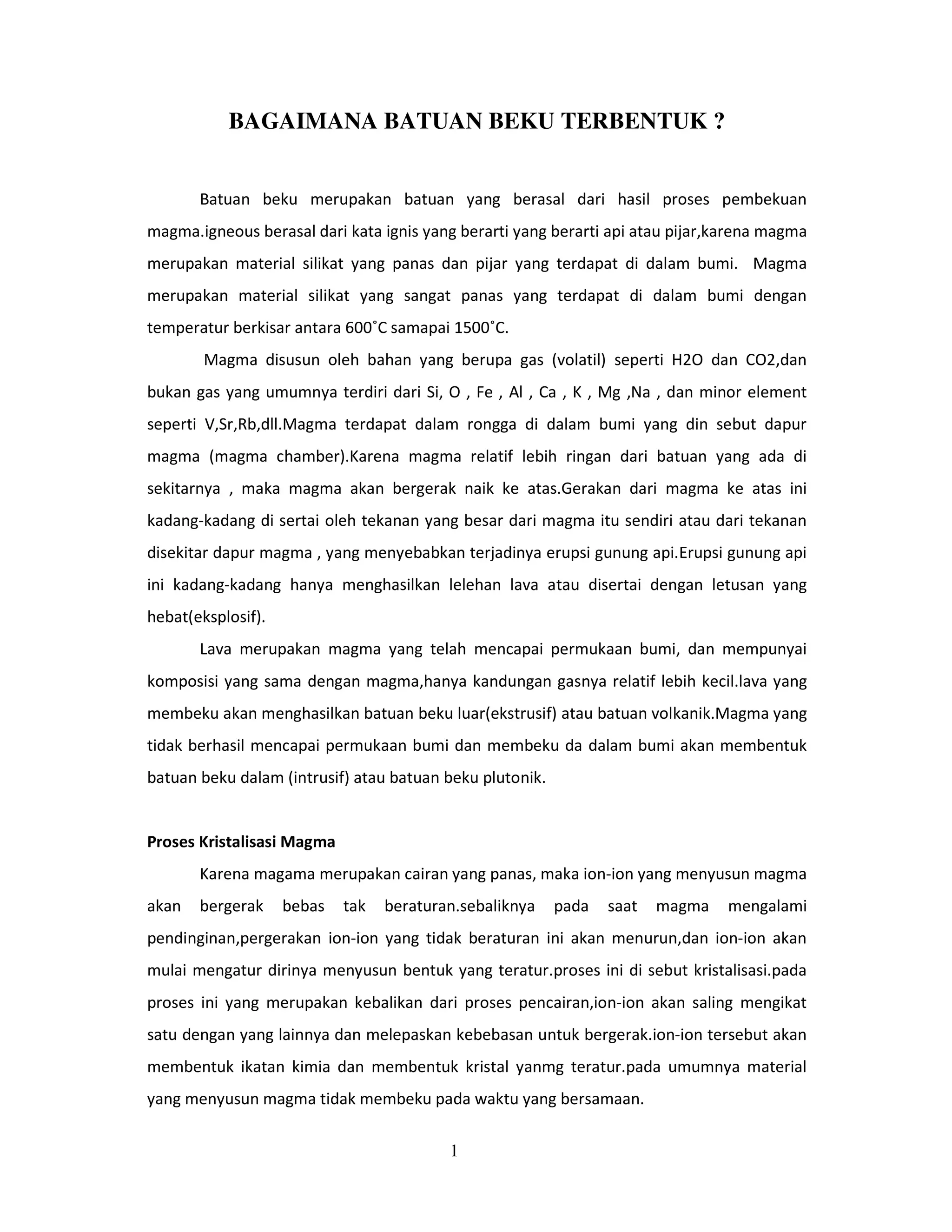 Bagaimana batuan beku_terbentuk | PDF
