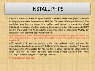 cara install nginx dengan php5 dan dukungan Mysql Di CentOS 6.5 | PPTX