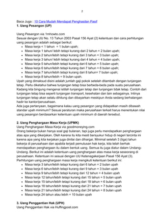 Bagaimana cara menghitung uang pesangon | DOC