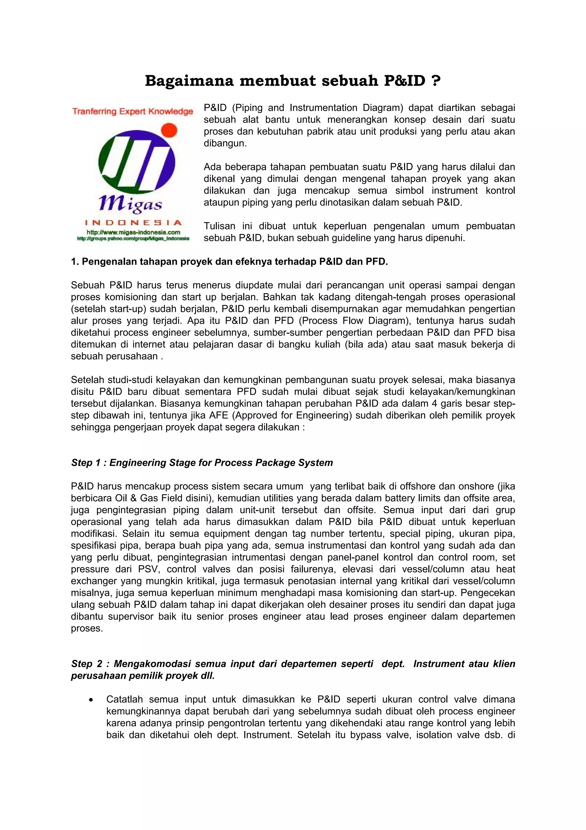 Bagaimana membuat sebuah p&id | PDF