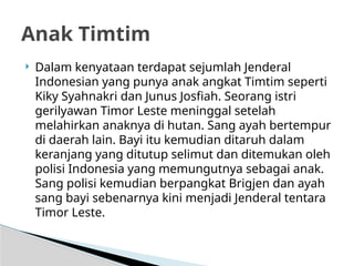 CATATAN SEJARAH TIMOR TIMUR DI INDONESIA | PPTX