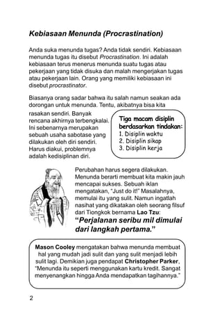 Bagaimana Mengubah Kebiasaan Menunda? | PDF
