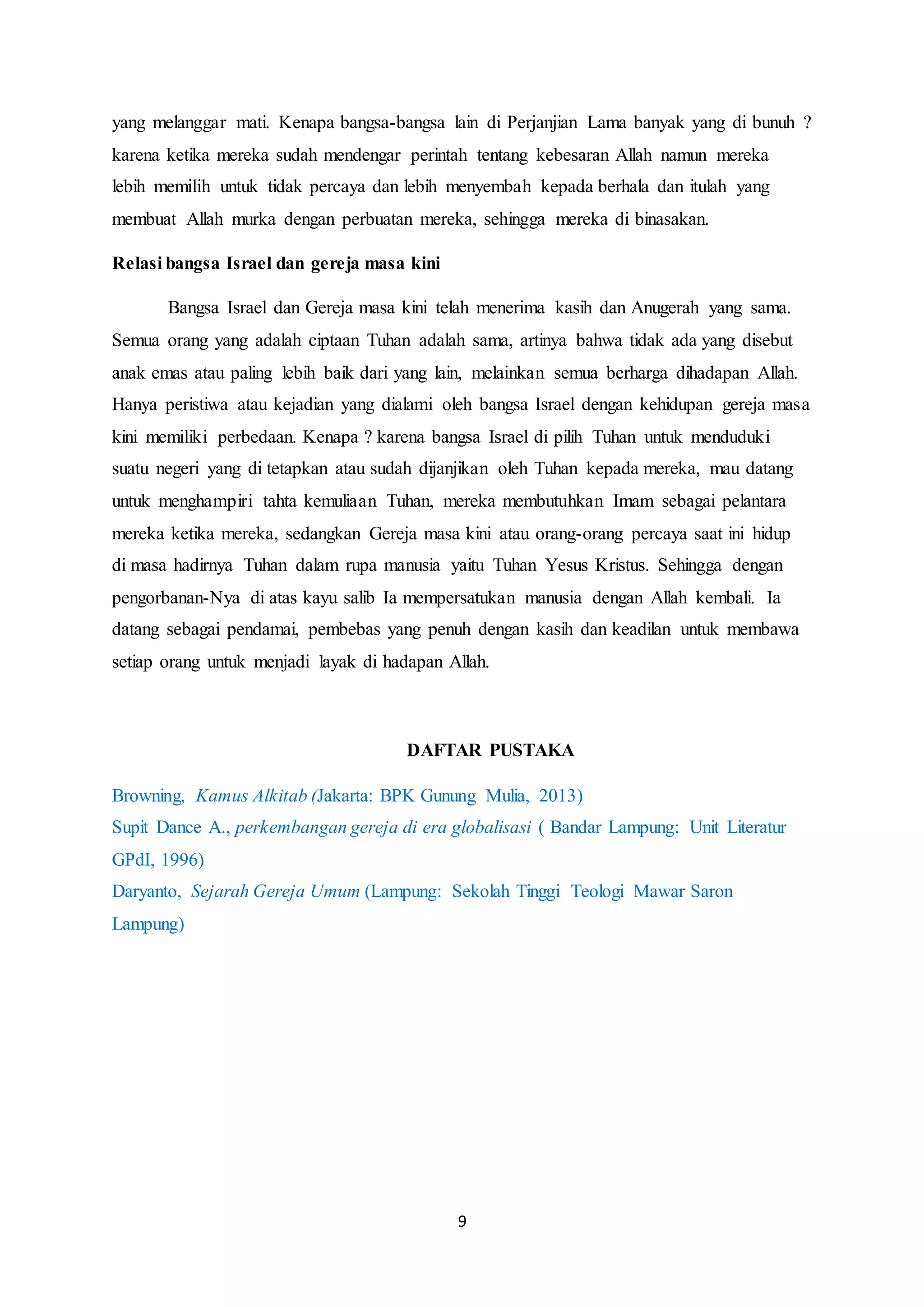 Bagaimana relasi umat israel dgn gereja masa kini | PDF