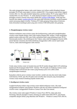 Bagaimana setup wireless router | DOC