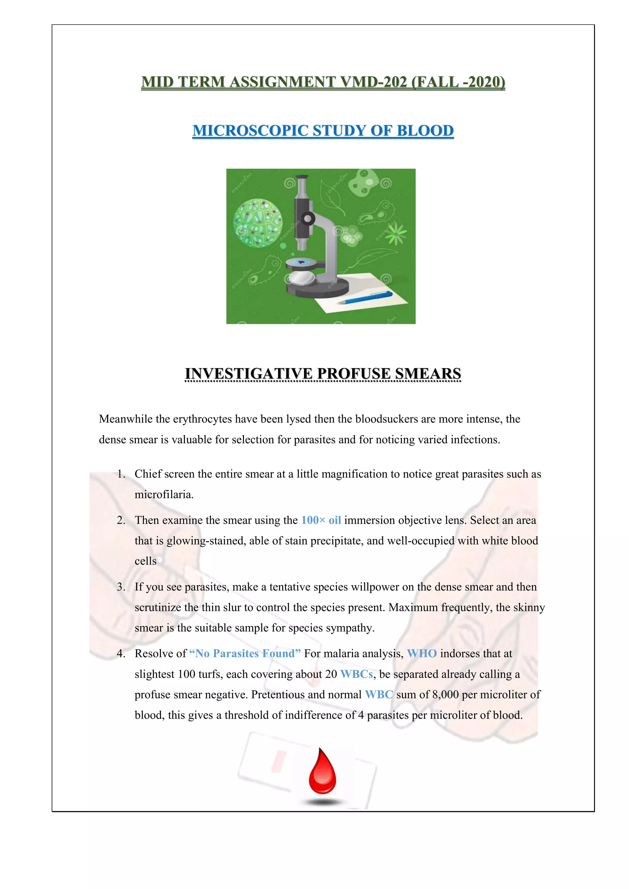 Microscopic study of blood | PDF