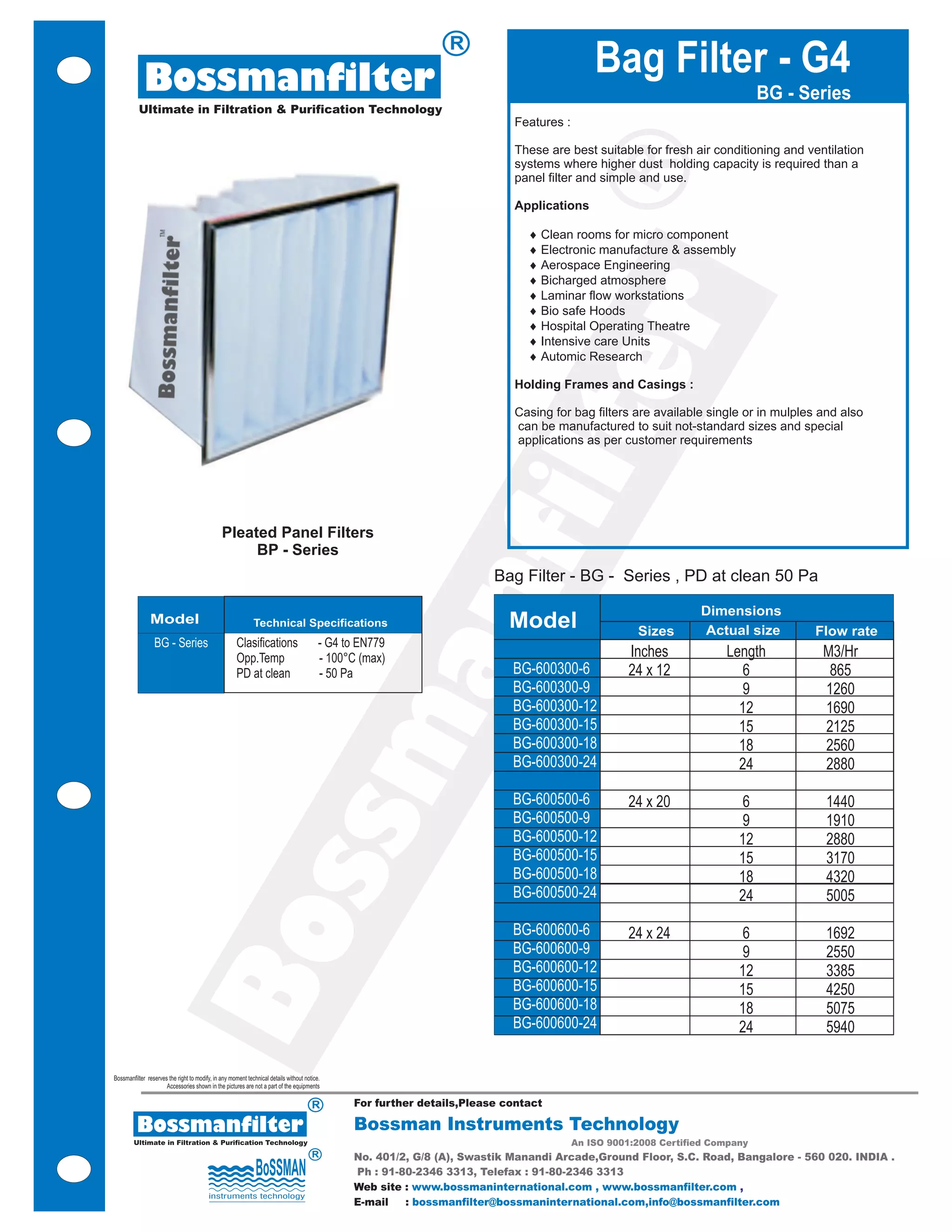 Bag filters g4 | PDF