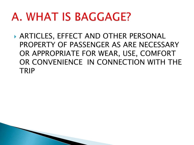 Baggage | PPTX