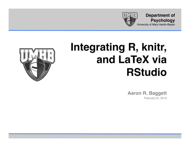 Integrating R, knitr, and LaTeX via RStudio | PDF