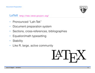 Integrating R, knitr, and LaTeX via RStudio | PDF
