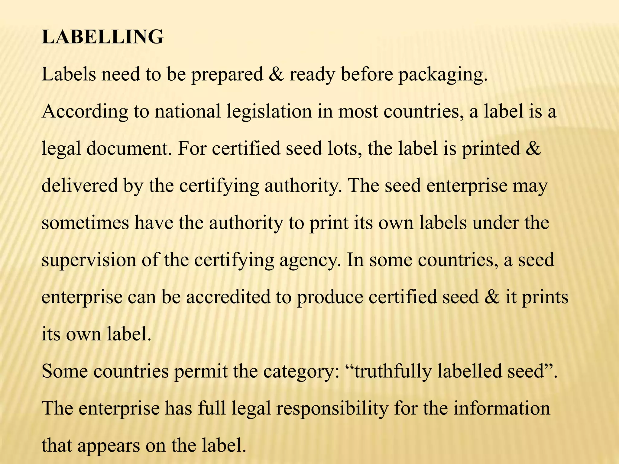 Bagging and labelling | PPTX