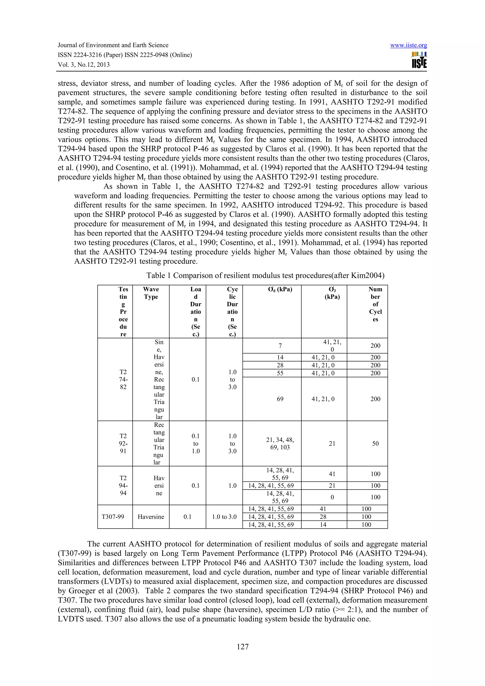 Baghdad subgrade resilient modulus and liquefaction evaluation for pavement design using load ...