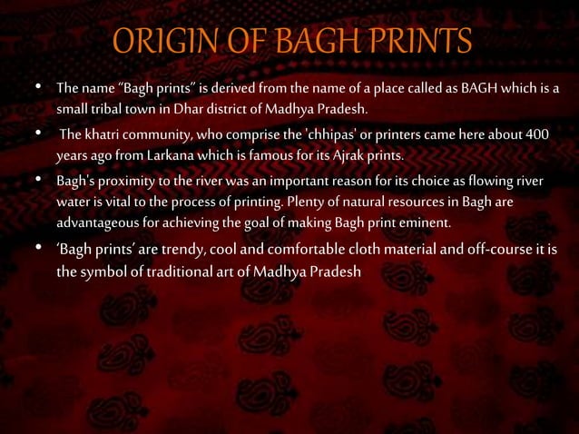 HISTORY OF DESIGN & FASHION “BAGH PRINTS” | PPT