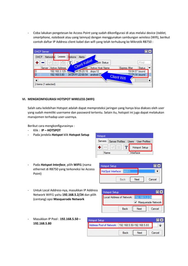 Bagian 1 setting dasar rb750 untuk lan & hotspot | PDF