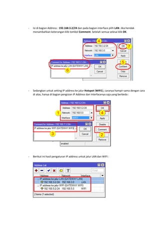 Bagian 1 setting dasar rb750 untuk lan & hotspot | PDF