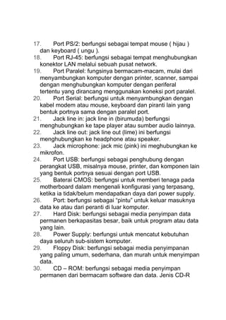 Bagian bagian cpu komputer | PDF