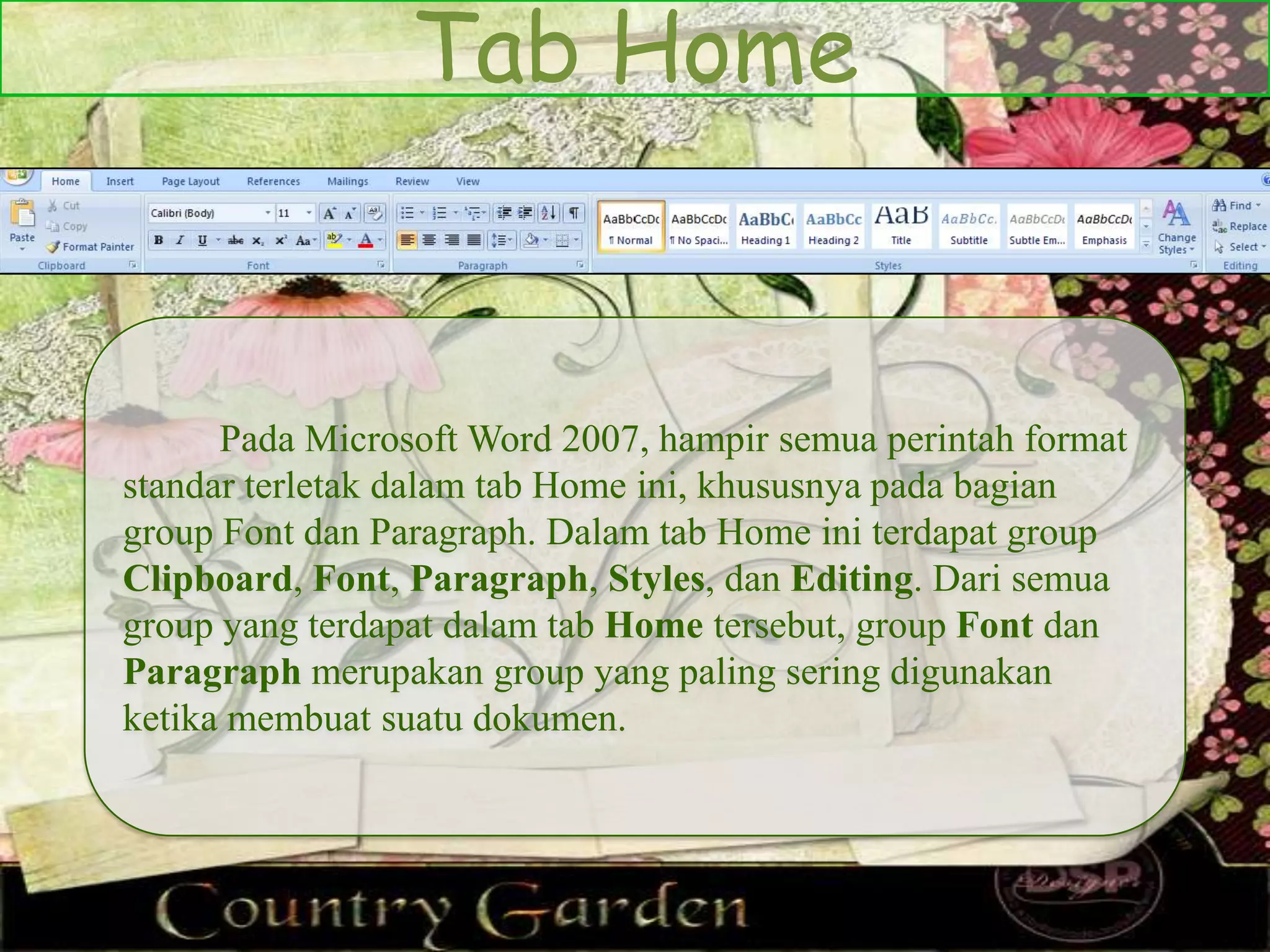 Bagian bagian lembar kerja microsoft word | PPTX