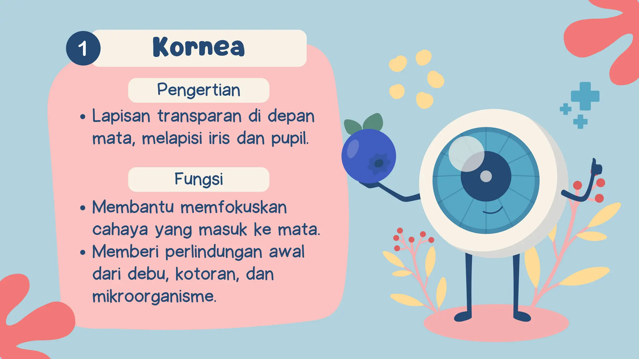 Bagian-bagian pada Mata Presentasi Pendidikan Biru dan Merah Muda ...