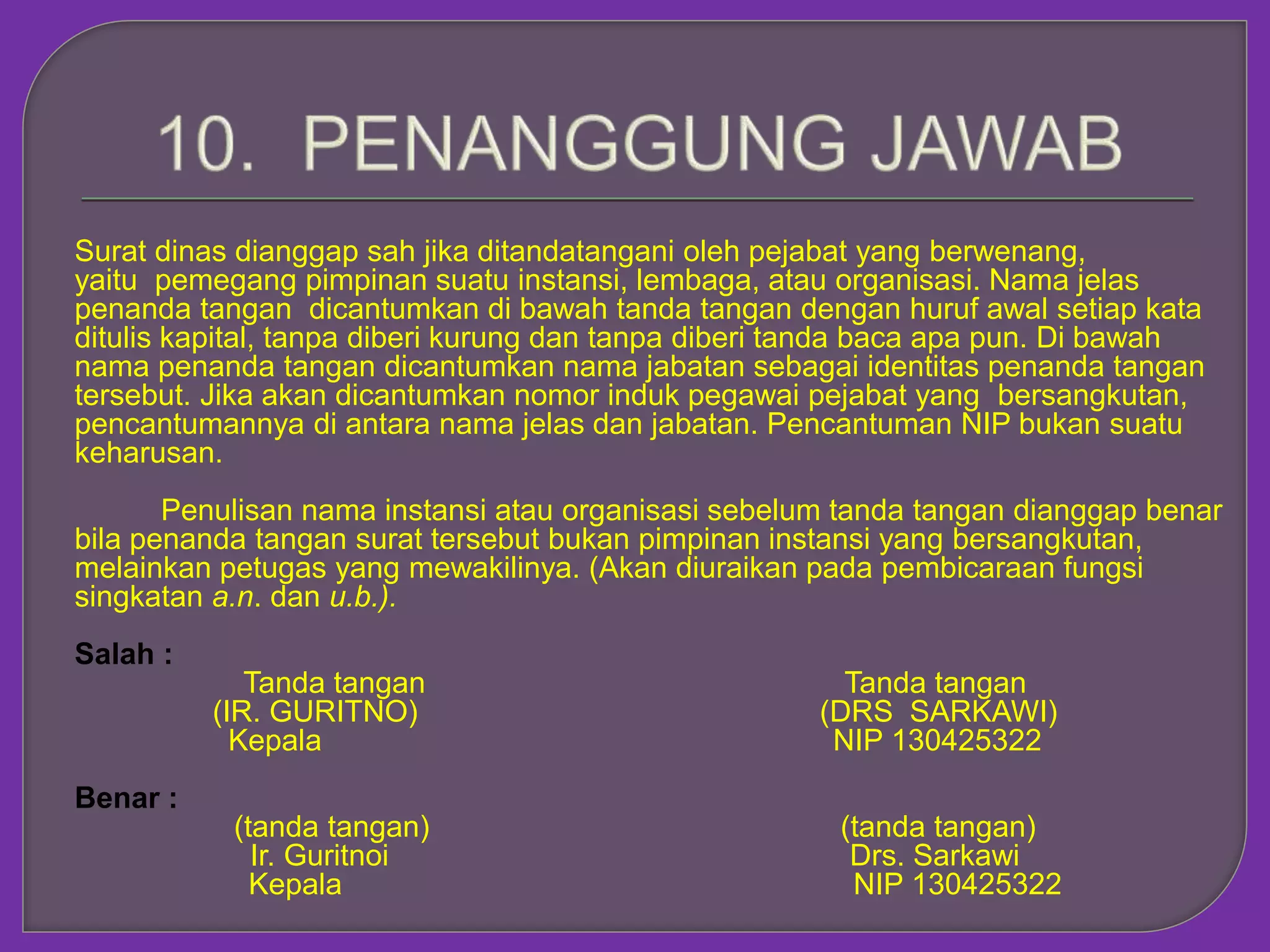 Bagian-Bagian Surat dan Cara Penulisan | PPTX