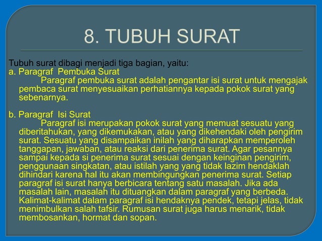 Bagian-Bagian Surat dan Cara Penulisan | PPT