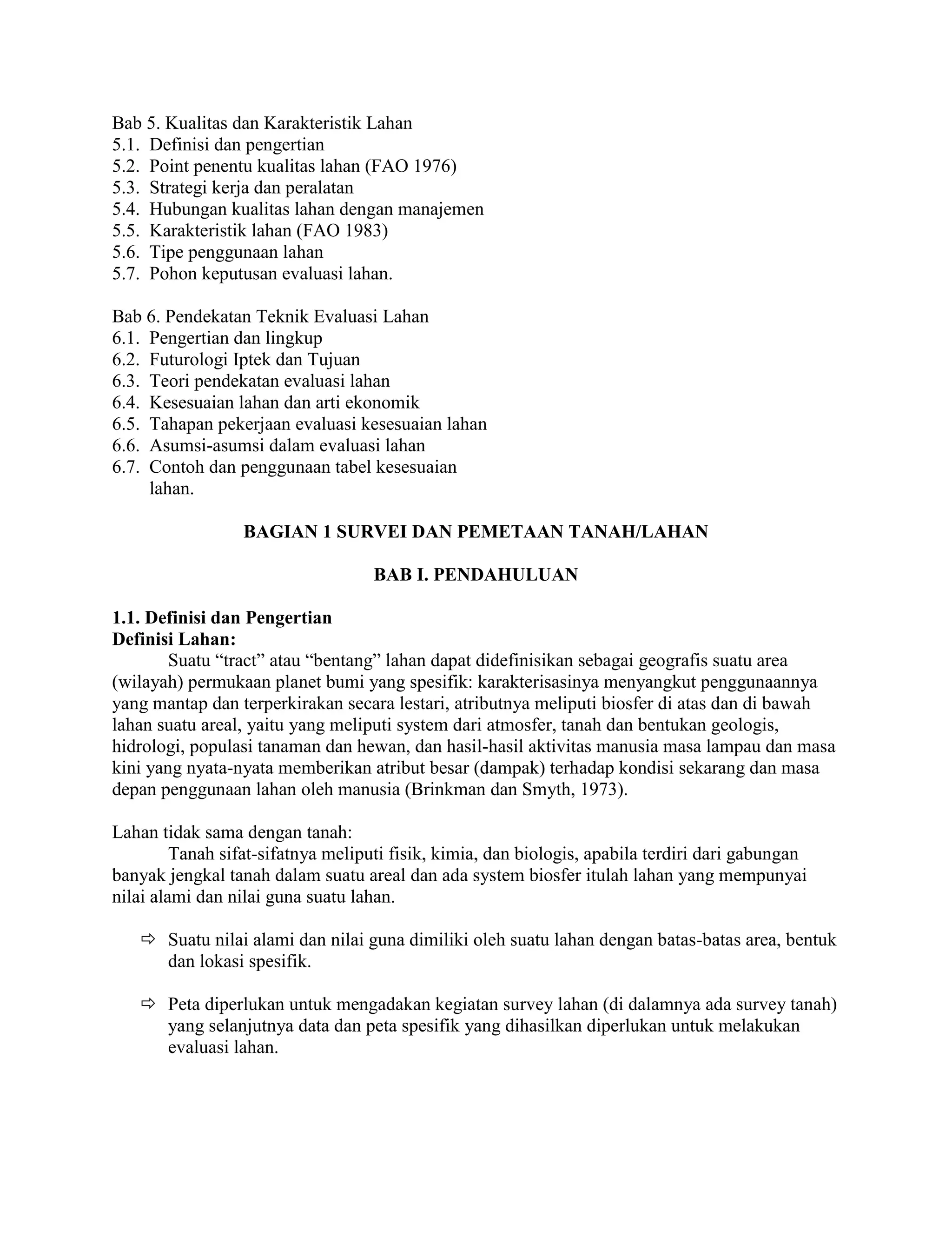 Bagian 1 survei pemetaan dan evaluasi lahan d3 psl | PDF