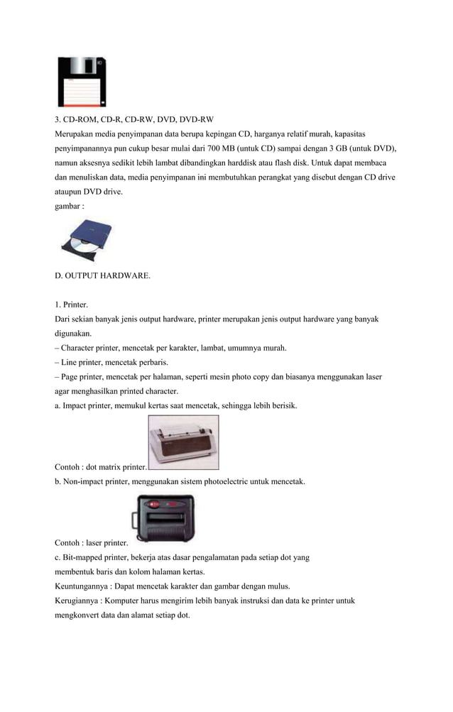 Bagian bagian komputer dan penjelasannya | PDF