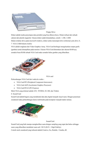 Bagian bagian komputer dan penjelasannya | DOCX