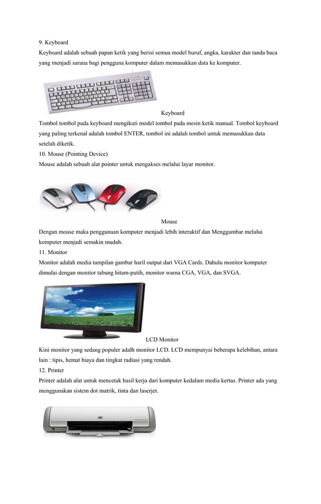 Bagian bagian komputer dan penjelasannya | DOCX