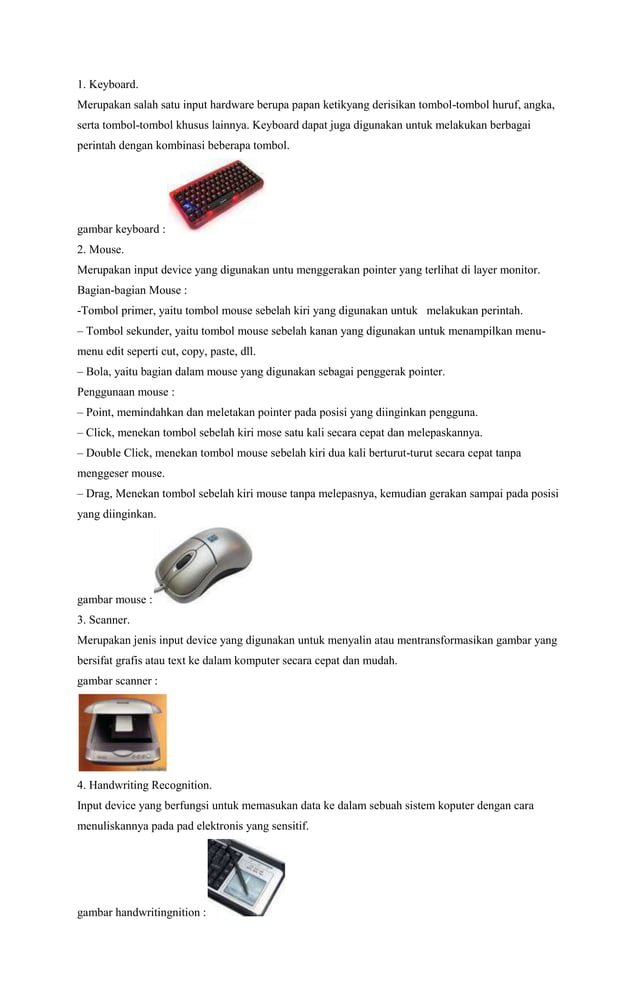 Bagian bagian komputer dan penjelasannya