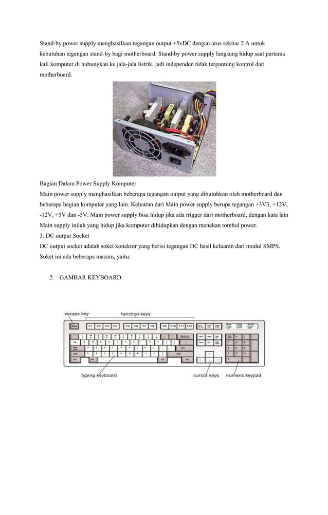 Bagian bagian komputer dan penjelasannya