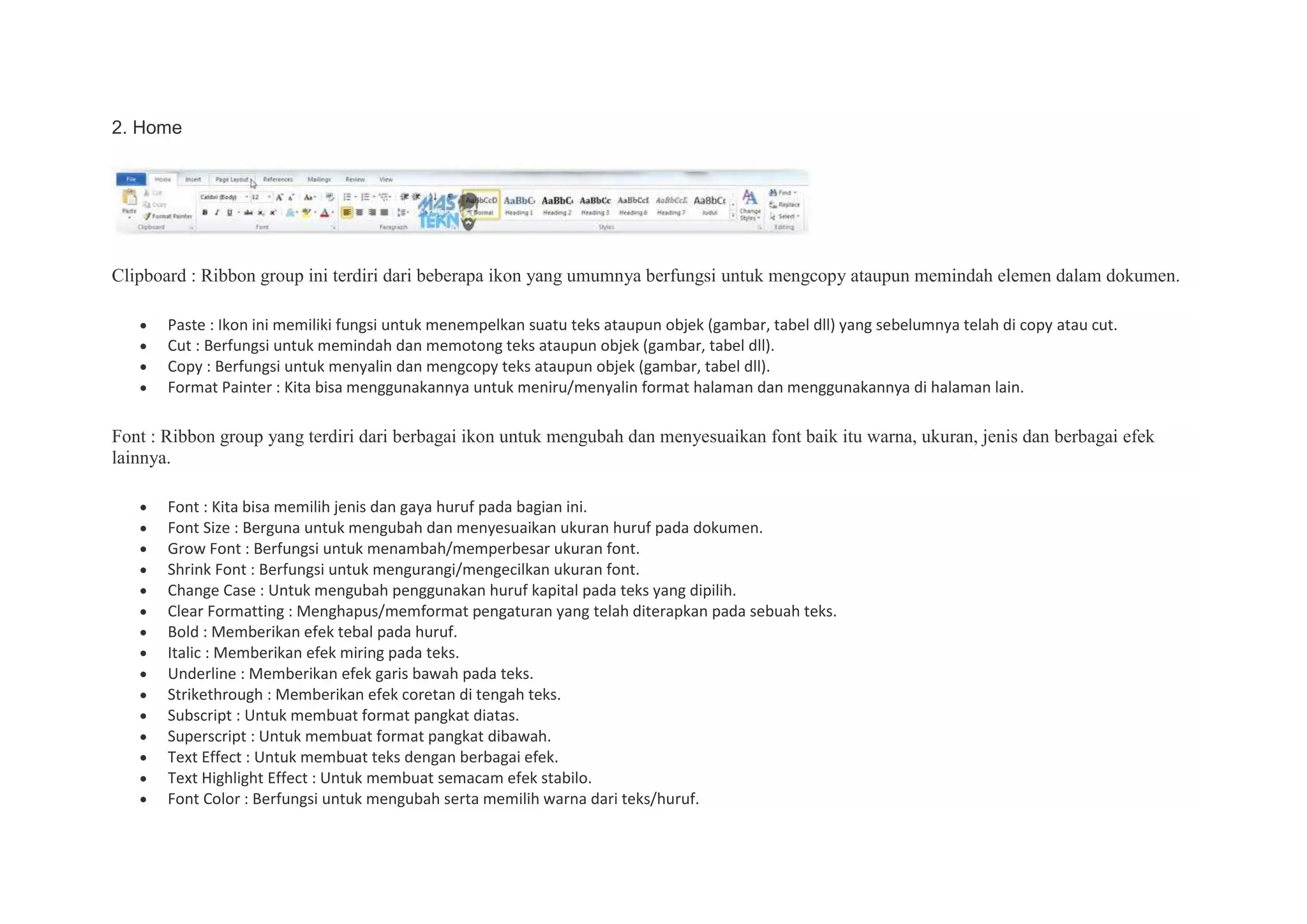 Menu yang berada dalam Bagian bagian microsoft word.docx
