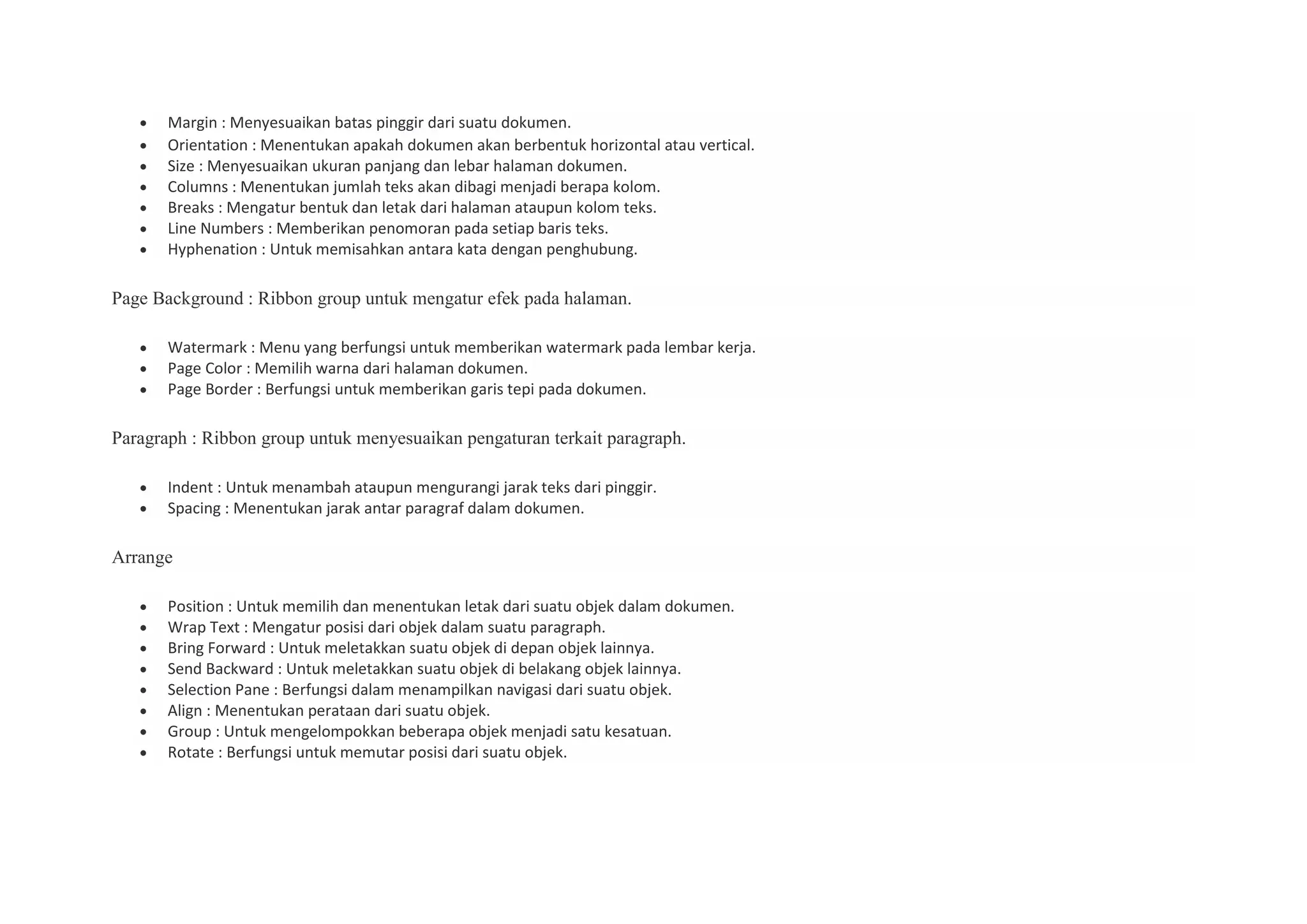 Menu yang berada dalam Bagian bagian microsoft word.docx