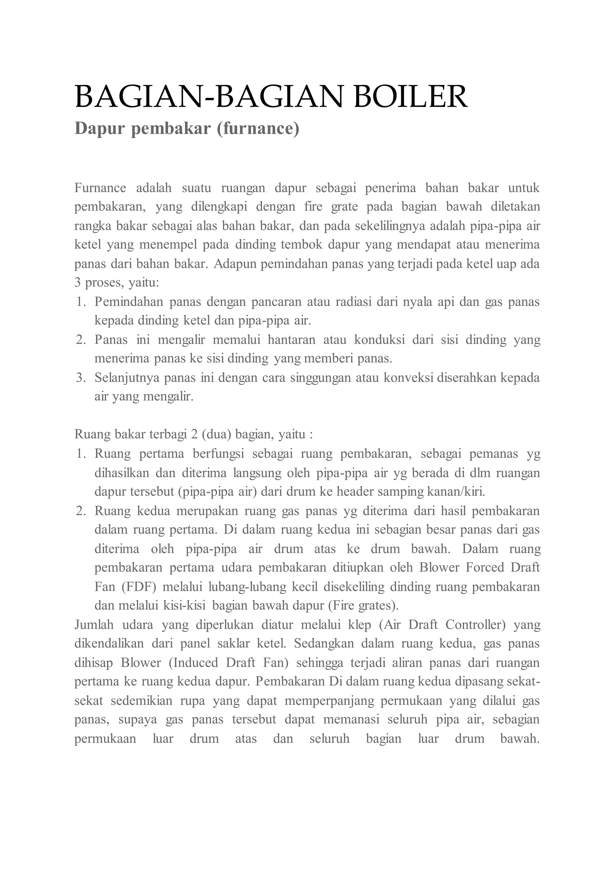 Bagian boiler | DOCX