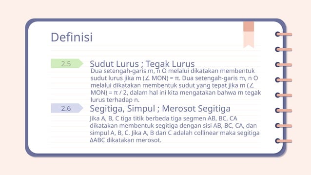 Bagian Definisi dan Postulat Geo_mathtamatic | PPT