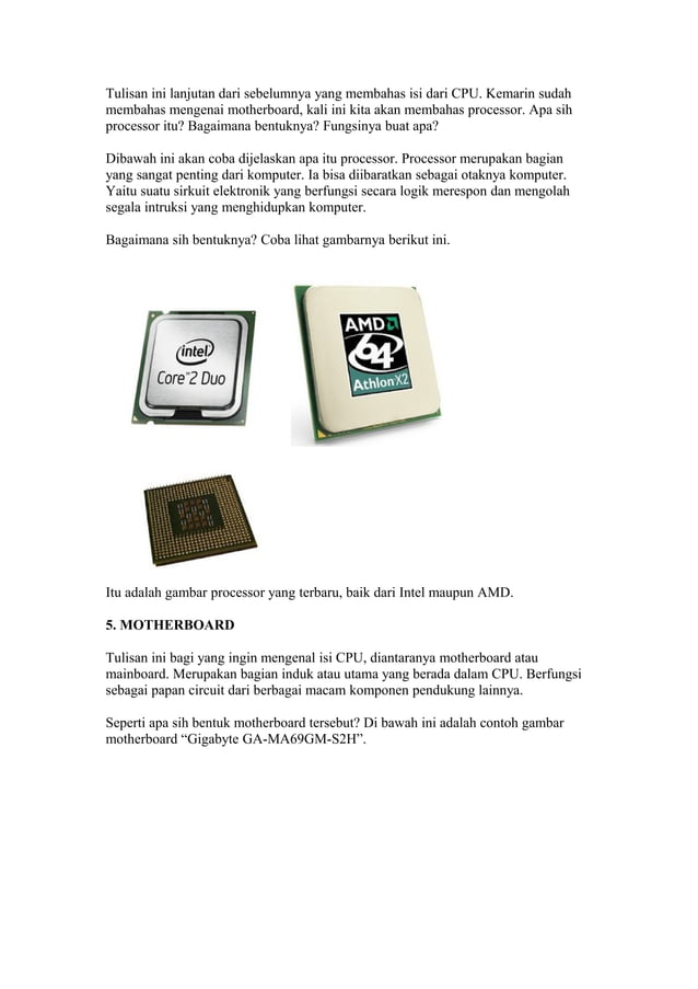 Bagian komputer dan fungsinya | PDF